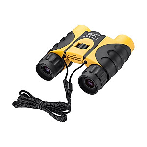 Barska Optics, Colorado Waterproof Compact Binoculars, 10x25mm, Porro Prism, Blue Lens, Yellow, Clam Package