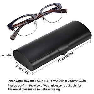 Hifot Aluminium Glasses Case, Slim Reading Glasses Case, Portable Travel Metal Eyeglass Spectacles Protection Hard Shell Case