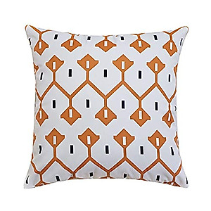 Andreannie Pack of 4 Outdoor Waterproof Decorative Throw Pillow Cover Cushion Case for Garden Patio Tent Park Farmhouse Polyester Both Sides Printing Square 18 x 18 inches? (Set of 4 Orange)¡­