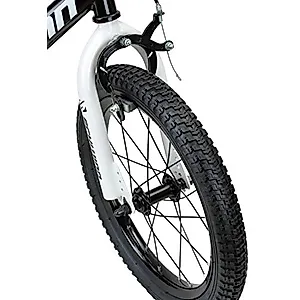 Schwinn Koen & Elm Toddler and Kids Bike, For Girls and Boys, 16-Inch Wheels, BMX Style, With Saddle Handle, Training Wheels Included, Chain Guard, and Number Plate, Black