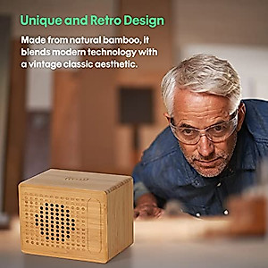 Bluetooth Speaker with Wireless Charger, 10W Fast Wireless Charging, 12-Hour Playtime, Handmade bamboo speakers, Small and portable, HD Sound and Bass for iPhone ipad Android Smart Devices and More