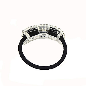 Xiwstar Hairband, Fashion Bling Crystal Rhinestone Hair Ties for Women Girls (Silver, 1 Count Pack of 1)