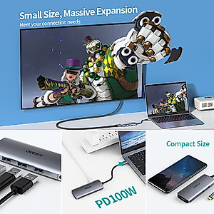 Medik MCH-A051-GY 7 in 1 Multi-Port Hub USB Type-C HDMI 4K USB 3.0 PD Support SD Card Reader Max 100W Converter Adapter MacBook Surface MCH-A051-GY Dark Gray