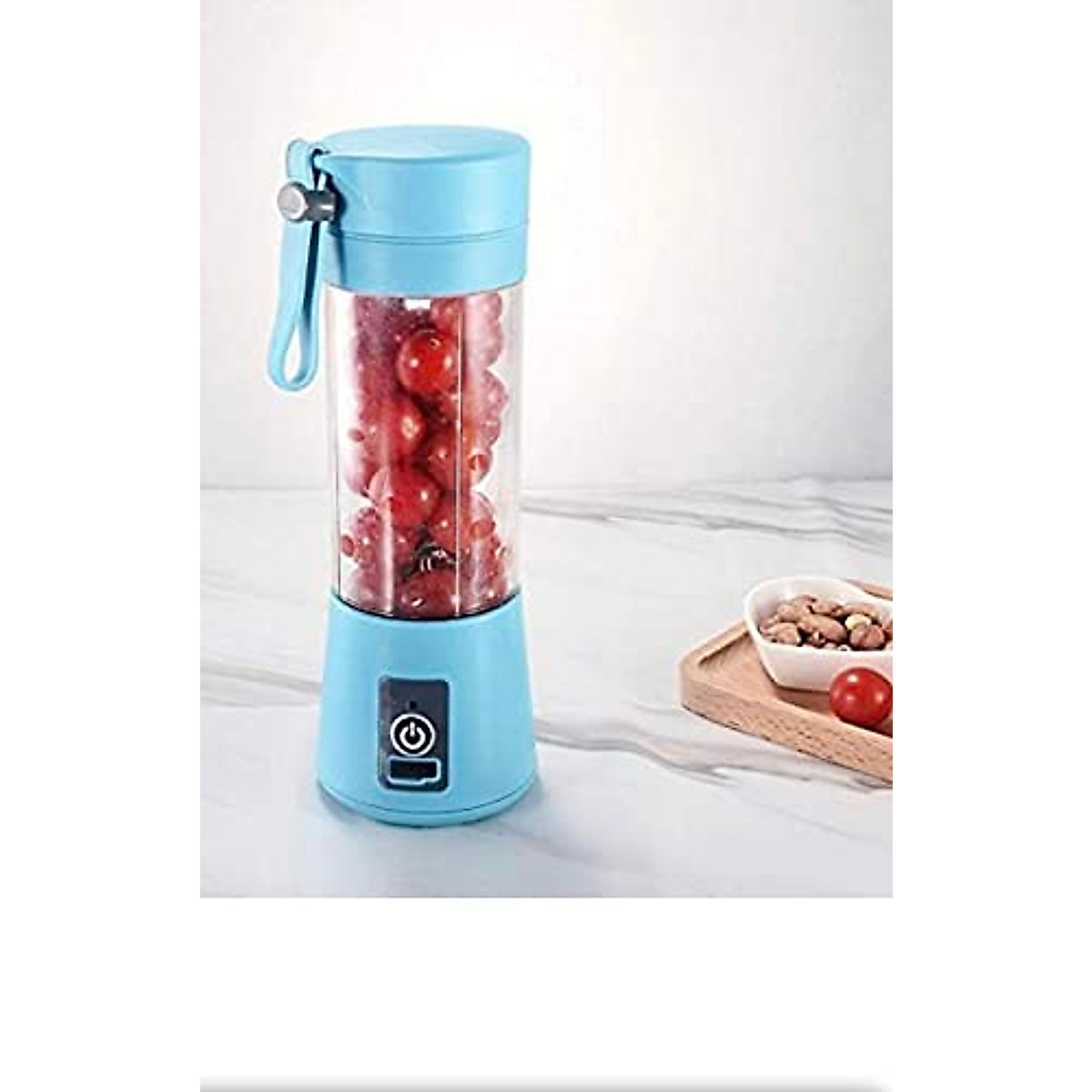 USB Portable Blender Juicer Cup, 3CPRECIOUS Fruit Juice mixer, Mini Portable Rechargeable Battery/Juicing Blender Mixer, 380ml (Blue)