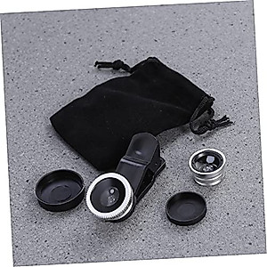 Abaodam 3pcs 3 1 ° Lens+ External Camera Smartphone X Fisheye All Kits Smartphones Mirror Most Lens in for Macro Wide Degree Type Other Angle Universal Silver Phones Cell