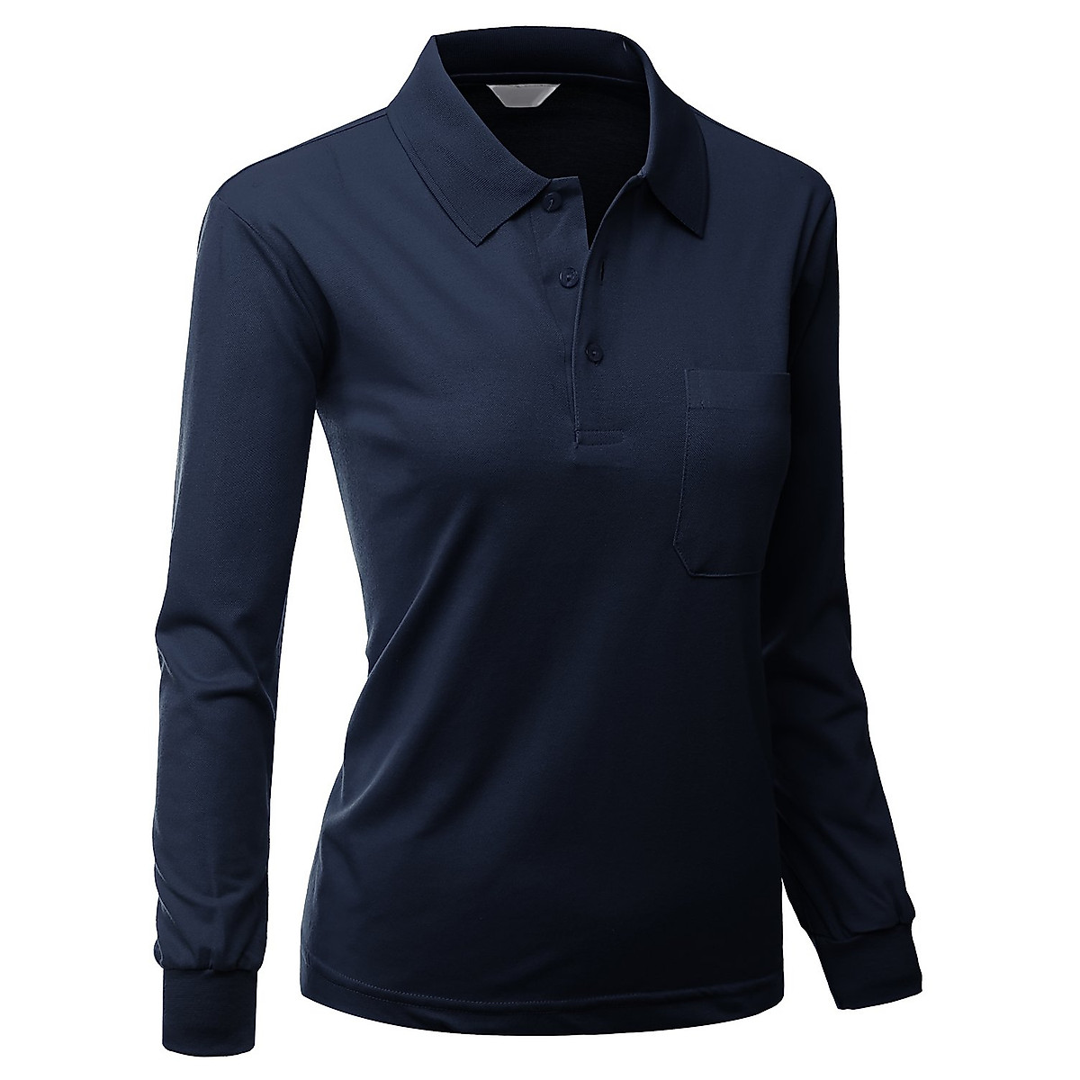 Women's Pique 180-201 TC Polo Dri Fit Collar t Shirt NAVY Size L
