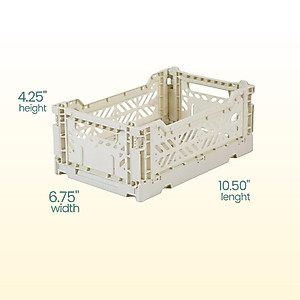 AYKASA Collapsible Storage Bins, Plastic Crate for Storage, Collapsible Crate, Utility Stackable Box