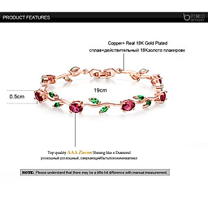 FEDONA 18k Yellow Gold-Plated Sterling Silver Diamond Accent Two-Tone Gemstone Tennis Bracelet Diamond Bangle Bracelet Colorful