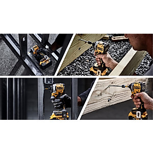 DEWALT ATOMIC 20V MAX* 1/4 in. Brushless Cordless 3-Speed Impact Driver one-pack Bare Tool (1pack ATOMIC 20V MAX Brushless 1/4 in. 3Speed Drive)