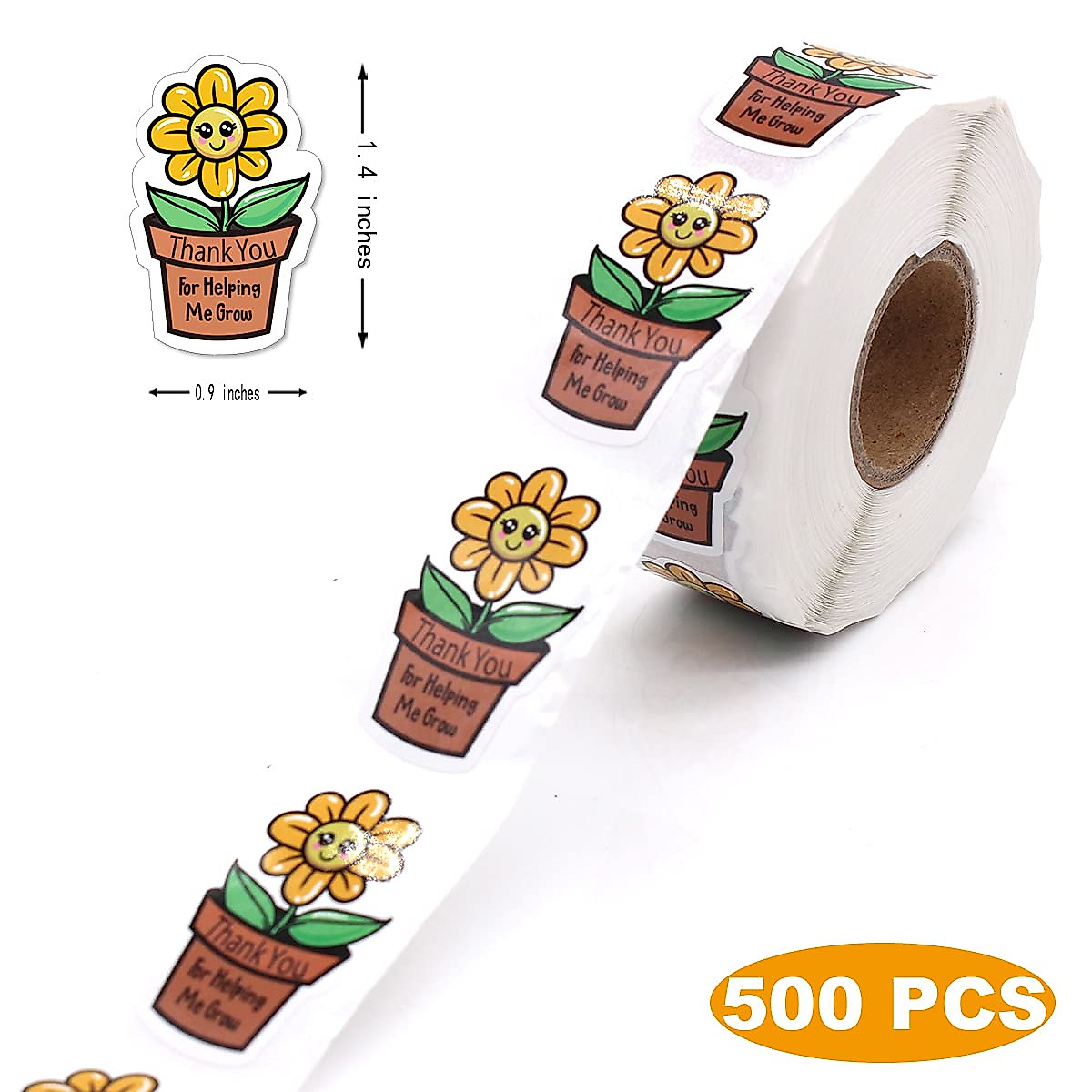 muminglong 1.5inch Cute Sun Flower Thank You Sticker,Thank You Sticker,Small Shop Sticker,Small Business,Handmade Sticker,Packaging Sticker,500 PCS