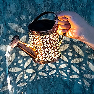 Udreem Solar Lights Outdoor Decorative, Solar Lantern Outdoor Hanging Waterproof Hollowed-Out Design, Decorative Retro Metal Solar Light with Hook for Garden Table Patio Yard Pathway Walkway