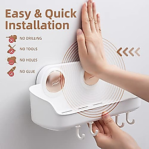 TAILINK 2 Packs Shower Caddy Suction Cup, One Push Assembly Shower Organizer No Drilling Shower Basket Powerful Shower Shelf Bathroom Storage Shampoo Holder Shower Caddy Basket Kitchen Shelf