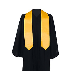 GraduationMall Unisex Adult Plain Graduation Stole 60" Gold