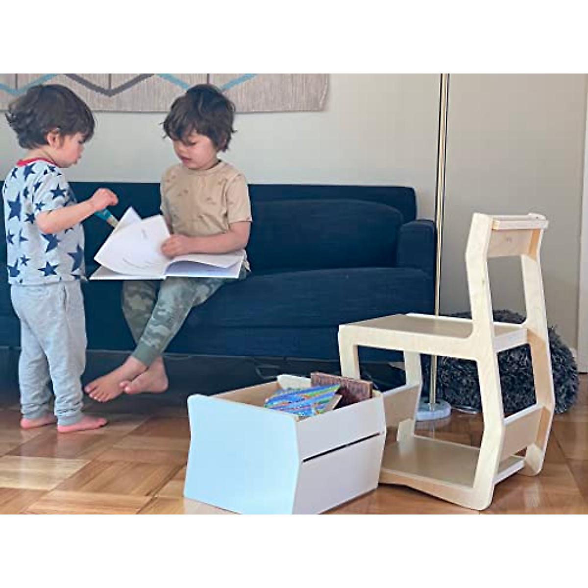 DR. ORGANIZER TYL Children's, one Size, with Yellow Storage Box, Brown Chair