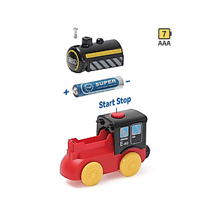 Wooden Magnetic Train Set Battery Operated Freight Train for Train Tracks Toy for Toddlers 3 4 5 Years Old Boys Girls (without Battery)
