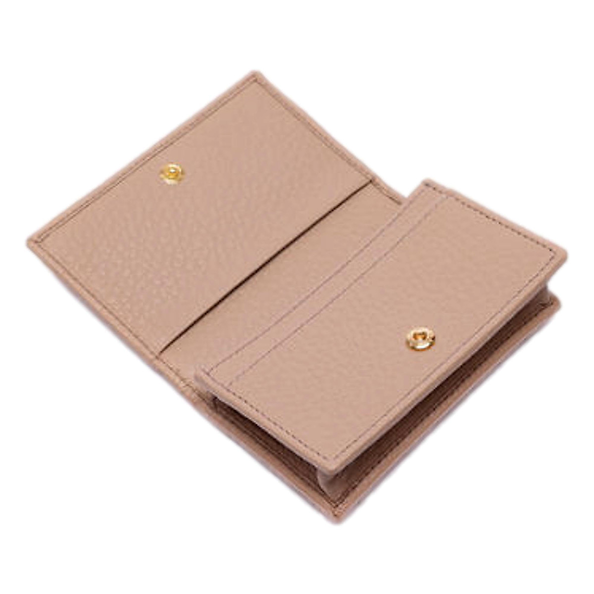 Prada Beige Vitello Grain Leather Credit Card Holder Small Wallet 1MC122