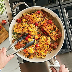 KitchenAid Hard Anodized Ceramic Nonstick Sauté Pan with Lid, 5 Quart, Blue Velvet