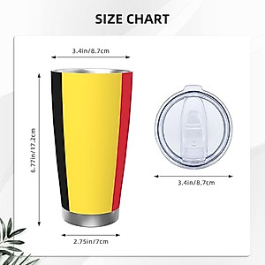 WXZYFP Car cup (single silver rim), can use a straw or drink directly, easy to use.Flag of Belgium