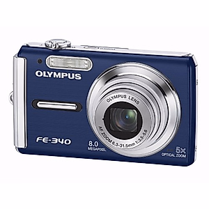 Olympus FE-340 8MP Digital Camera with 5x Optical Zoom (Blue)