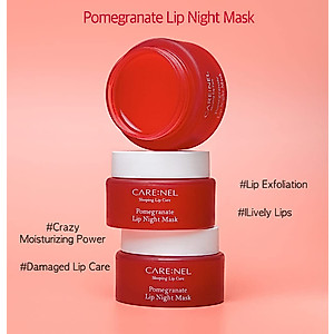 CARE:NEL Lip Mask Overnight 23g (Pomegranate) - Moisturizer for Dry Lips - Overnight Treatments Balm, Day and Night Repair Gloss, Scrubs Exfoliator