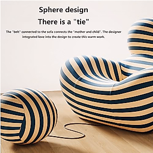 ESRADA Mother's Arms Lazy Sofa Chair,Accent Comfy Arm Chair and Ottoman,No-wash Ice Silk Lazy Chair and Ball Footrest Stool Set,Leisure Sofa Reading Chair green-30 * 28inch