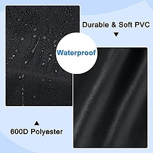 ABCCANOPY Outdoor Square Patio Furniture Covers 600D Oxford Heavy Duty Table Cover Waterproof Windproof Anti-UV Dust Proof Protective Covers Dining Table & Chair Set Cover 76x76x28 inches