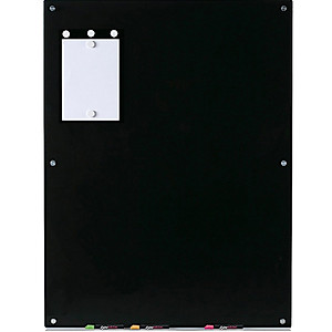 Audio-Visual Direct Magnetic Black Glass Dry-Erase Board Set - 35 1/2 x 47 1/4 Inches -