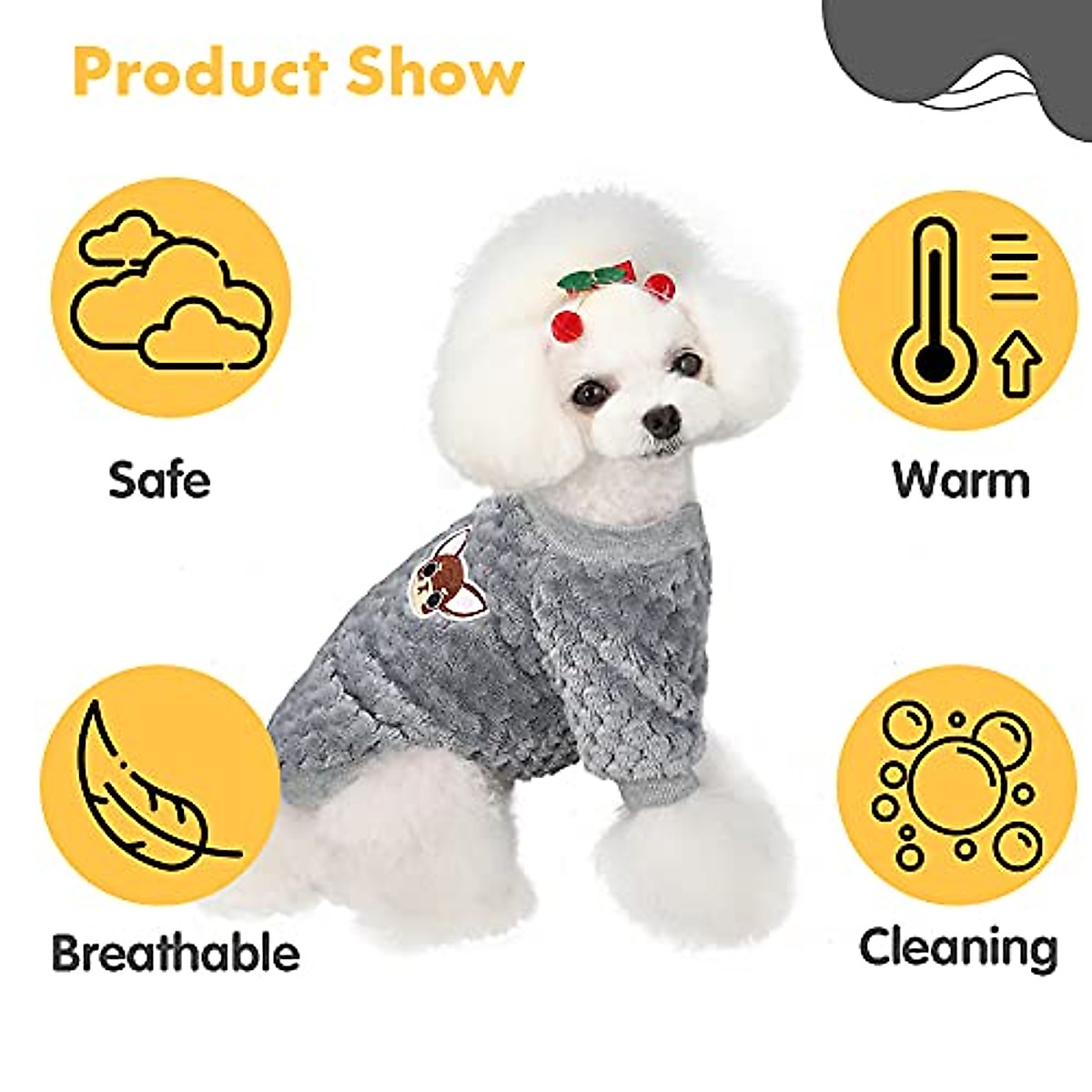 Sheripet Puppy Clothes, Soft Puppy Sweaters for Small Dogs Girl Boy, Warm Pet Sweater for Puppy Girl or Boy, Pet Cold Weather Clothes Outfit for Dogs or Cats, Size M