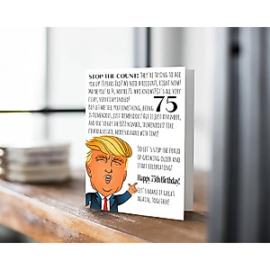 GIFTSFARM Funny 75th Birthday Card, 75 Birthday Card for Women or Men, Birthday Card Decoration Gifts for Him or Her Turning 75 Years Old (5 x 7 Inch Birthday Card with Kraft Envelope)