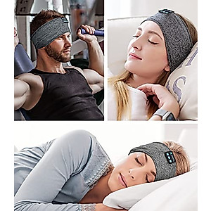 POSNIUD Sleep Headphones Bluetooth Sleeping Headband Sleeping Headphones Cozy Headphones, Ultra-Soft Long Time Play Headphone Band for Side Sleepers, Sleeping Gifts for Women Men