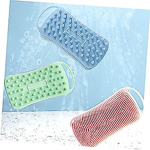 FRCOLOR 3pcs Shampoo Bath Brush Bath exfoliating Brush Bath Body Brush Bath Scrubber Silicone Shower Brush Dual-Sided Bath Body Cleaning Brush Bath Cleaning Brushes Silicone Cleaning Brush