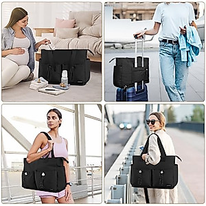 ETRONIK Weekender Bag for Women, Travel Duffel Bag with Shoes Compartment, Carry on Bags Fit 15.6" Laptop, Personal Item Bag for Airplanes, Sport Duffel Bag Overnight Bag with Toiletry Bag, Black