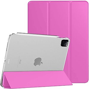 DuraSafe Cases for iPad PRO 12.9 6 5 4 Gen 2022 2021 2020 [iPad 12.9 Inch 6th 5th 4th ] A2436 A2764 A2437 A2766 A2378 A2461 A2379 A2462 A2229 A2069 A2233 Hard Smart PC Translucent Back Cover - Pink