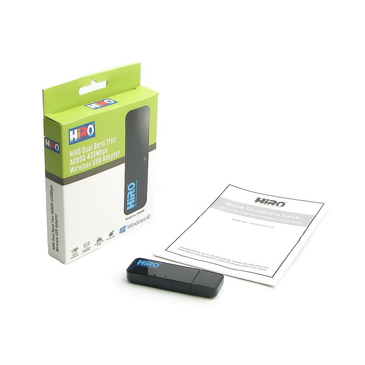 HiRO H50334 Dual Band 802.11AC AC600 5G 433Mbps Wireless WiFi WLAN USB Network Adapter Windows 10 Plug N Play No Driver Installation Needed Windows 8.1 8 7 Compatible