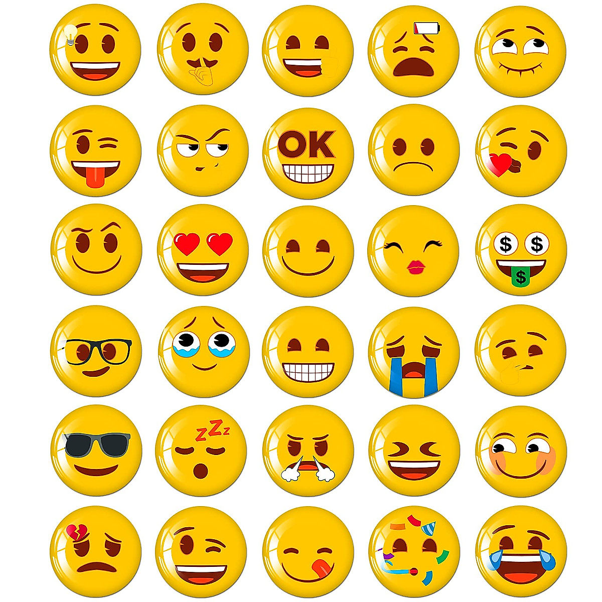 MORCART 30PCS Emoji Magnets for Fridge, Refrigerator Magnets for Locker Whiteboard Decorative School Cabinets Office Cubicle Magnetic Board Kitchen Classroom Funny Cute Magnets for Adults