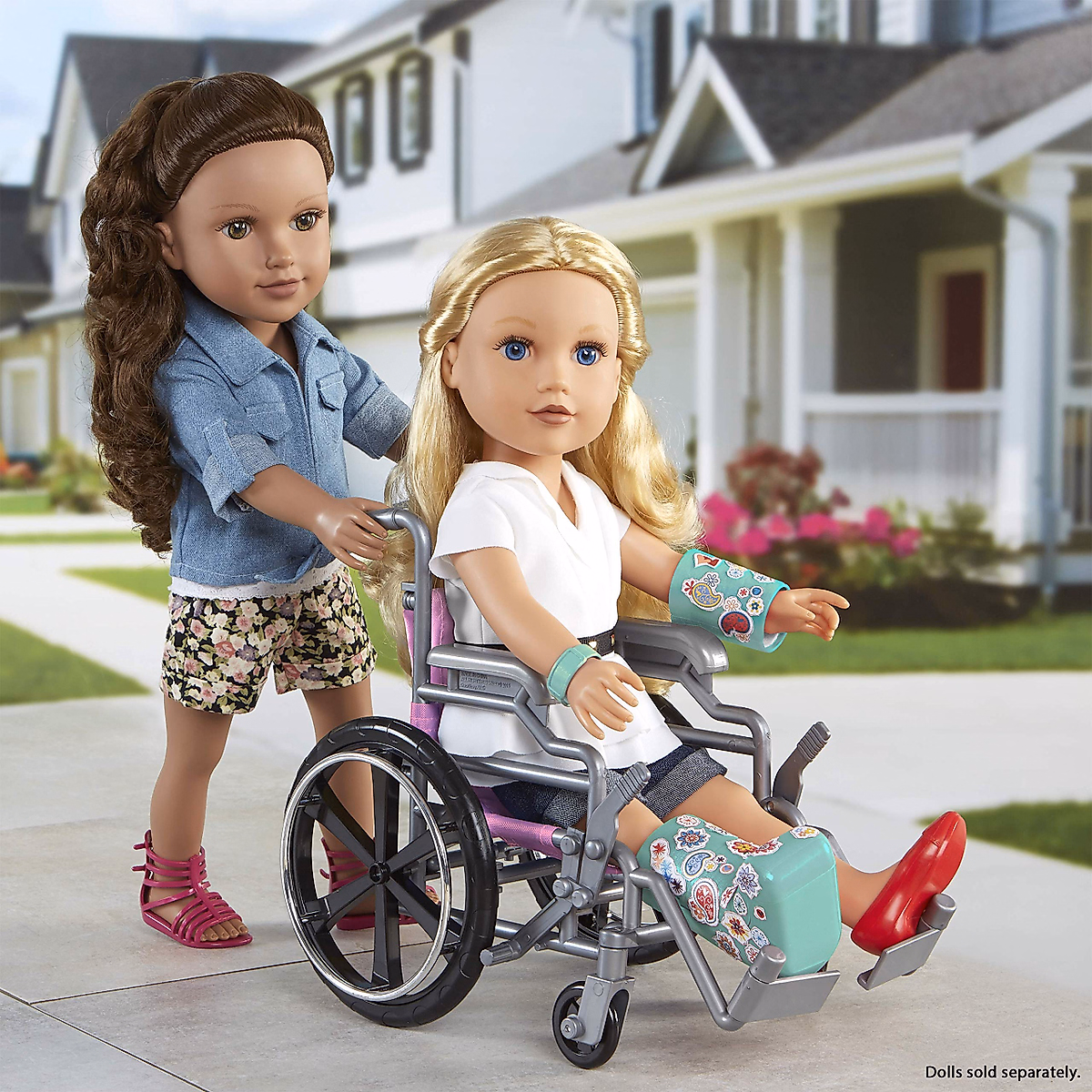 Journey Girls Wheelchair Playset for 18 Inch Dolls, Includes Cast and Crutches