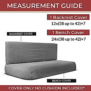 Hudson Comfort RV Dinette Cushion Covers - Microfiber Stretchable Fabric Designed to Fit Wide Variety of Seats - Camper Cushion Slipcovers - Includes 1 Backrest Cover & 1 Bench Cover (Gray)
