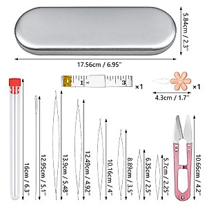 FIVEIZERO 21 Pieces Beading Needles Set, 6 Sizes Seed Beads Needles Big Eye Beading Needles Collapsible Beading Needles Set for Jewelry Making