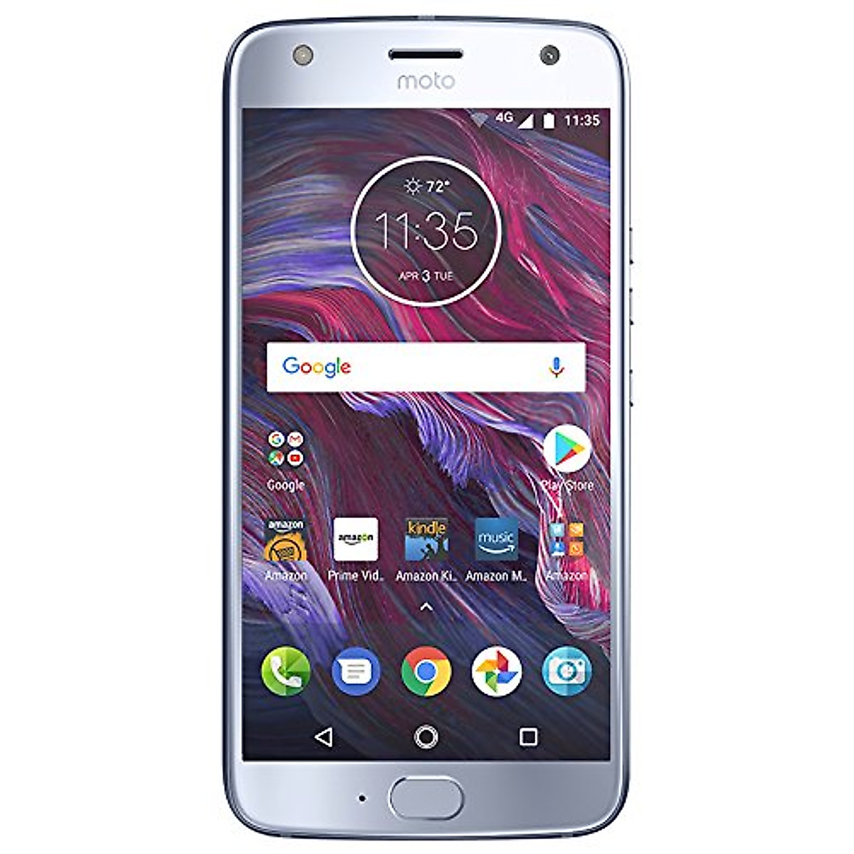 Moto X (4th Generation) - with hands-free Amazon Alexa – 32 GB - Unlocked – Sterling Blue - Prime Exclusive - with Lockscreen Offers & Ads