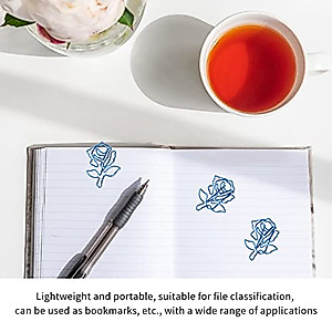 10Pcs Metal Paper Clips, Blue Roses Shaped Paperclip, Metal Paper Clamps Flower Paper Clip for Bookmark Notebook Agenda Book