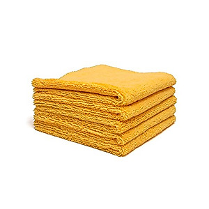 Autofiber Zeroedge Detailing Towel (Pack of 5) Edgeless Microfiber Polishing, Buffing, Window, Glass, Waterless, Rinseless, Car Wash Towels (Gold)