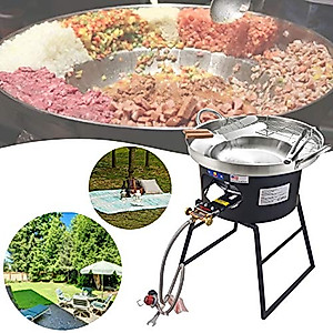 ARC, 23" Heavy Duty Stainless Steel Concave Comal Set with 80,000BTU Propane Burner Stove and Burner Stand, Discada Disc Cooker, Great for Backyard and Outdoor Cooking