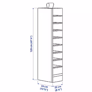 SKUBB Storage Organizer With 9 Compartments Dark Gray polyester/Polypropylene 8 ¾x13 ½x47 ¼ "