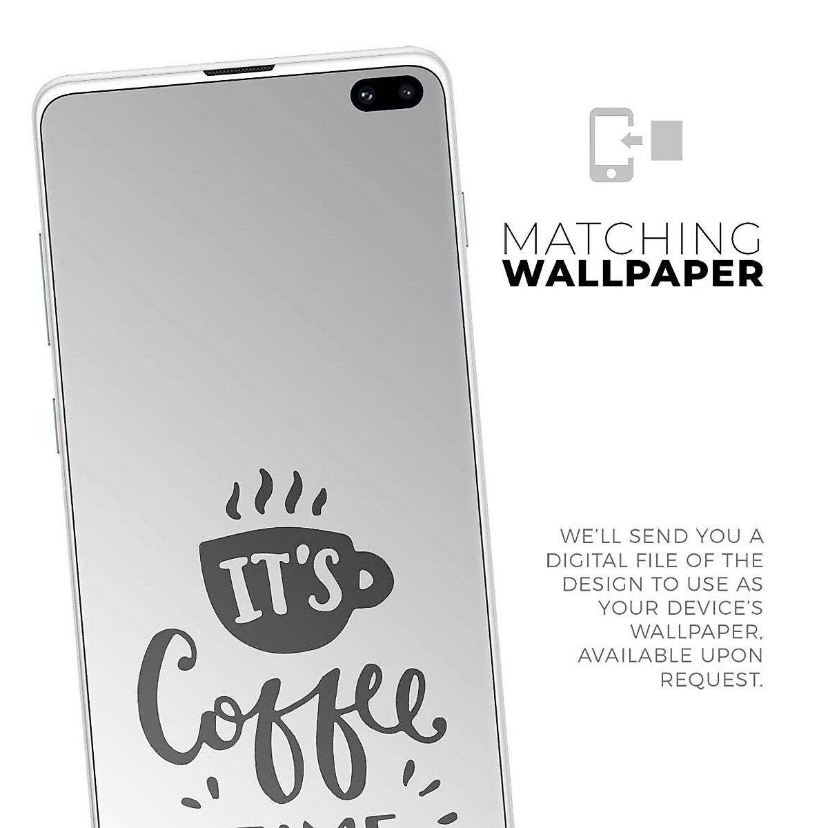 DesignSkinz Its Coffee Time Protective Vinyl Decal Wrap Skin Cover Compatible with The Samsung Galaxy S20 (Screen Trim & Back Glass Skin)