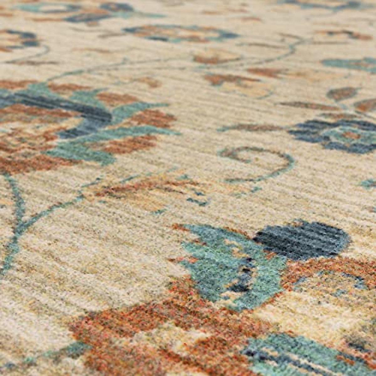 Mohawk Home Soho Crewel Floral Spice Printed Area Rug, 5'x7', Beige