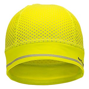 HyperNight Reflective Pony Tail Beanie Hi Vis Yellow/Geo Print OSFM