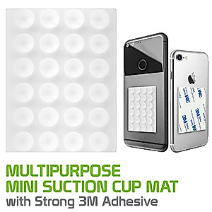 Cellet Multipurpose Non Slip Phone Mini Suction Cup Mat Pack Of 5 Compatible With iPhone 14 Pro Max Plus 13 12 11 Xr Xs X 10 SE Galax Z Flip Z Fold S22 Note Google Pixel Moto