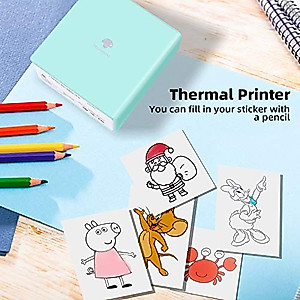 Phomemo M02 Wireless Pocket Thermal Sticker Maker, Portable Bluetooth Photo Printer Sticker Mini Printer Mobile Printer, Compatible with iOS and Android, for Print Photo, Journal, Fun, Black and White