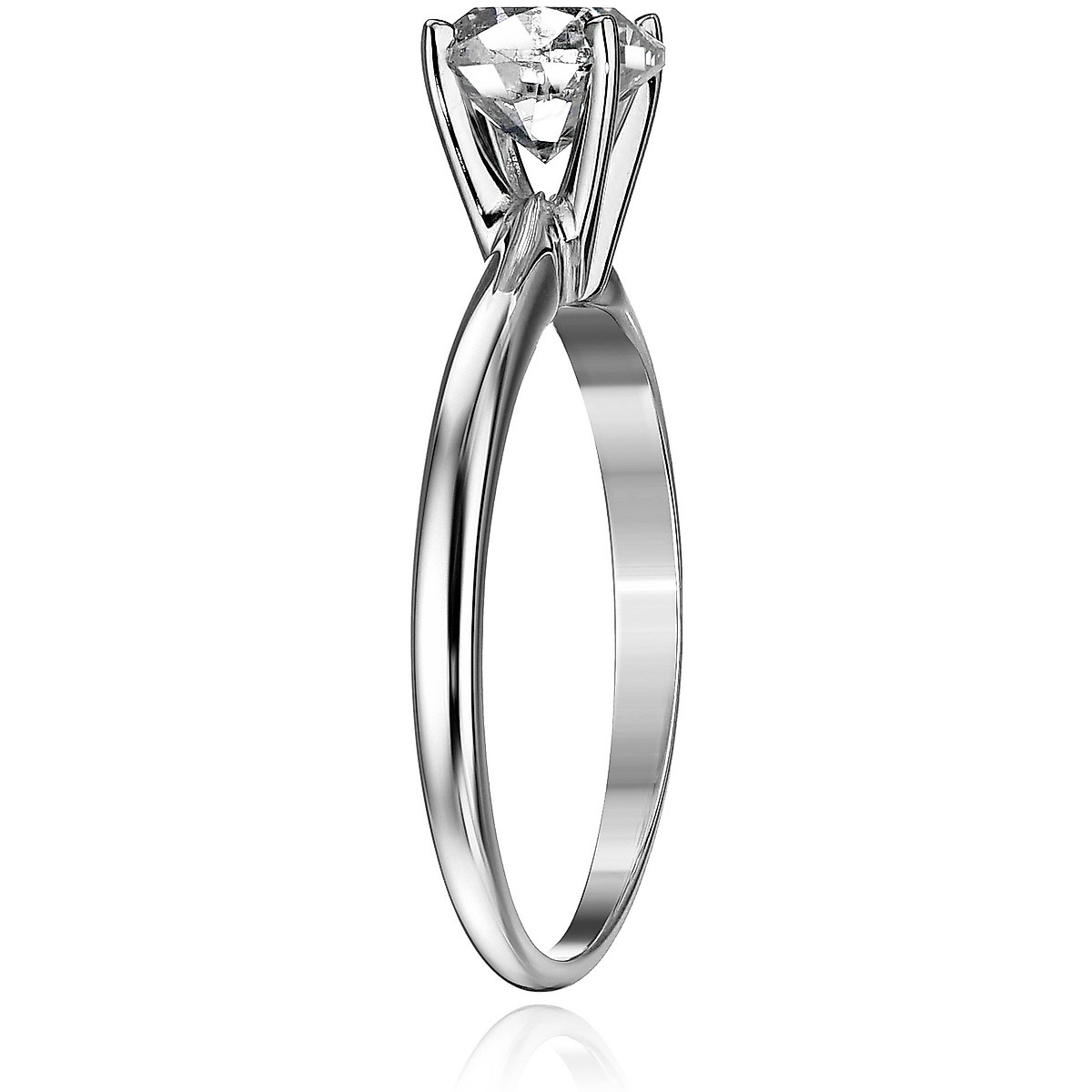 14k Round Solitaire White Gold Engagement Ring (1cttw, H-I Color, I3 Clarity), Size 6