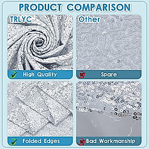 Trlyc Glitter Sequin Backdrop Curtains for Wedding Party Decor (2 Panels, W2 x H8FT,Sliver)